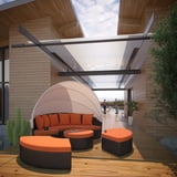 Modway Quest Canopy Outdoor Patio Daybed in Espresso Orange - Walmart.com