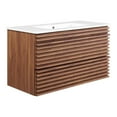 Modway Render 36" Wall-Mount Bathroom Vanity in Walnut White - Walmart.com