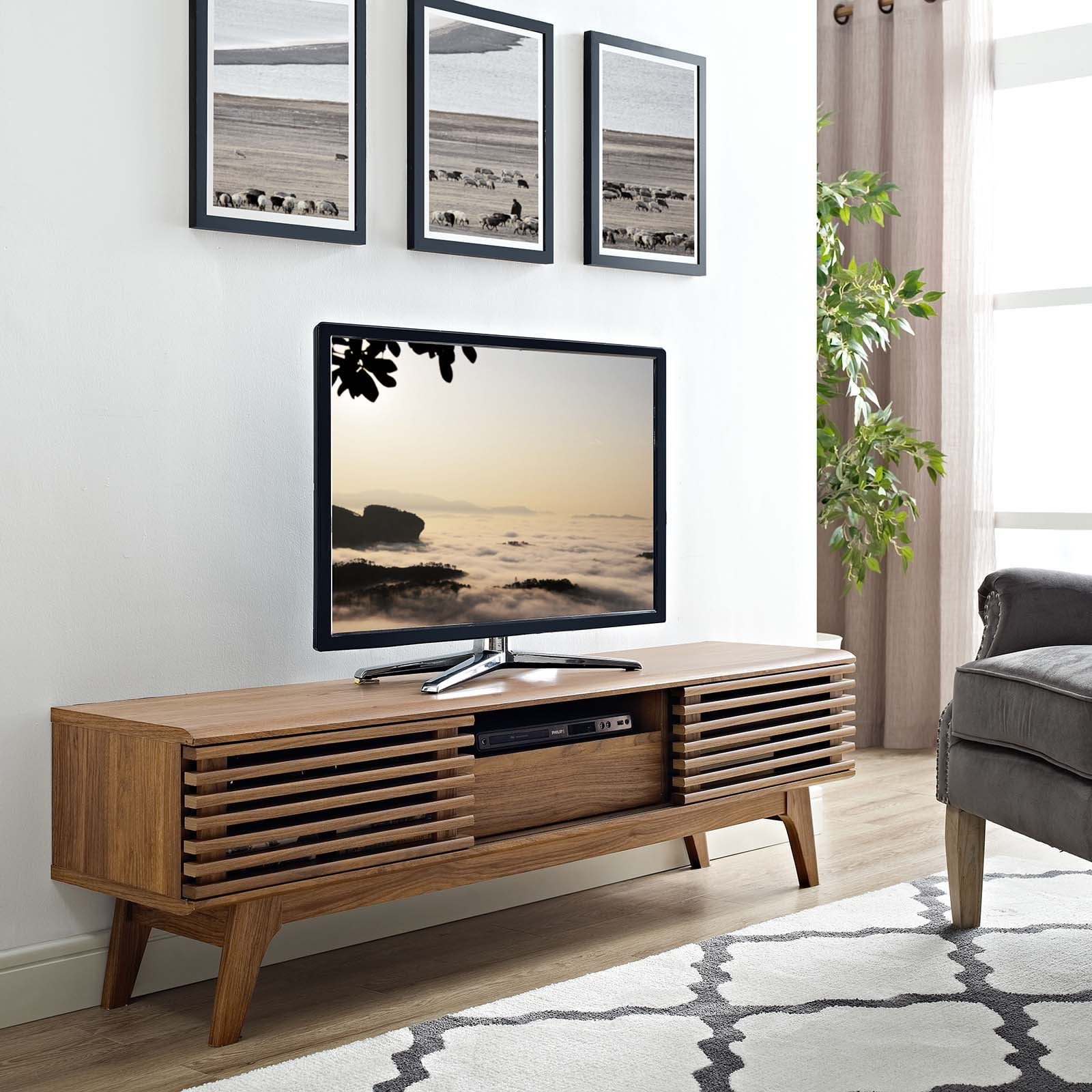 Modern Walnut Tv Stand
