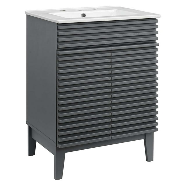 Modway Mid-Century Modern Render Bathroom Vanity, Gray - Walmart.com