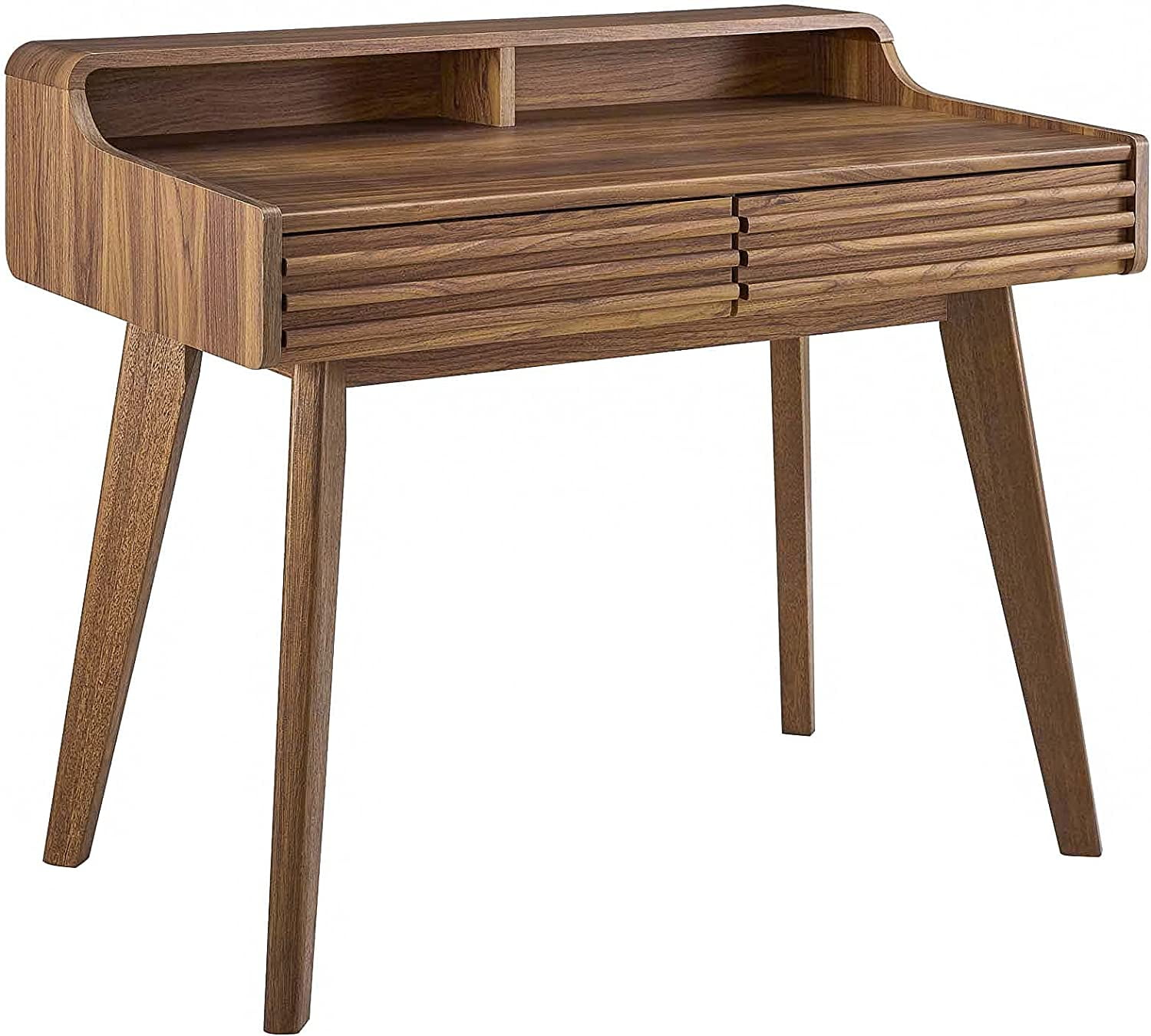 Modway Render Mid-Century Modern Writing Desk in Walnut - Walmart.com