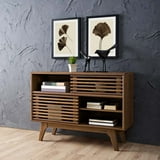Modway Render Modern Style Particleboard Wood Display Stand in Walnut ...