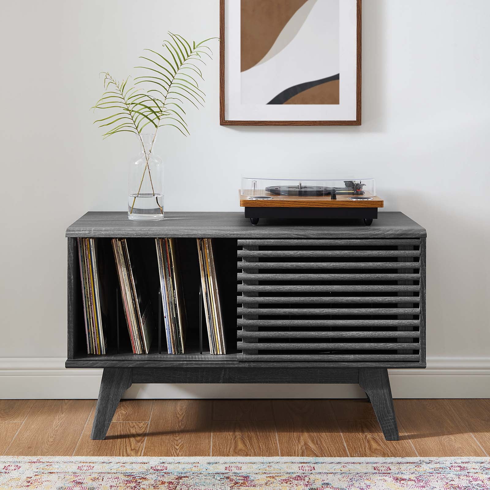 Modway Render Vinyl Record Display Stand in Charcoal - Walmart.com