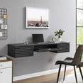 Modway Render Wall Mount Wood Office Desk in Charcoal - Walmart.com