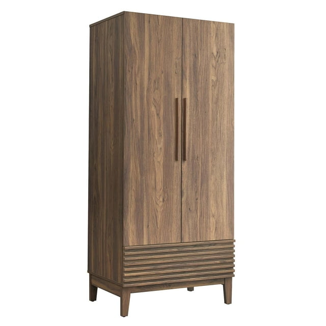 Modway Render Mid-Century Bedroom Clothes Furniture, Wooden Wardrobe ...