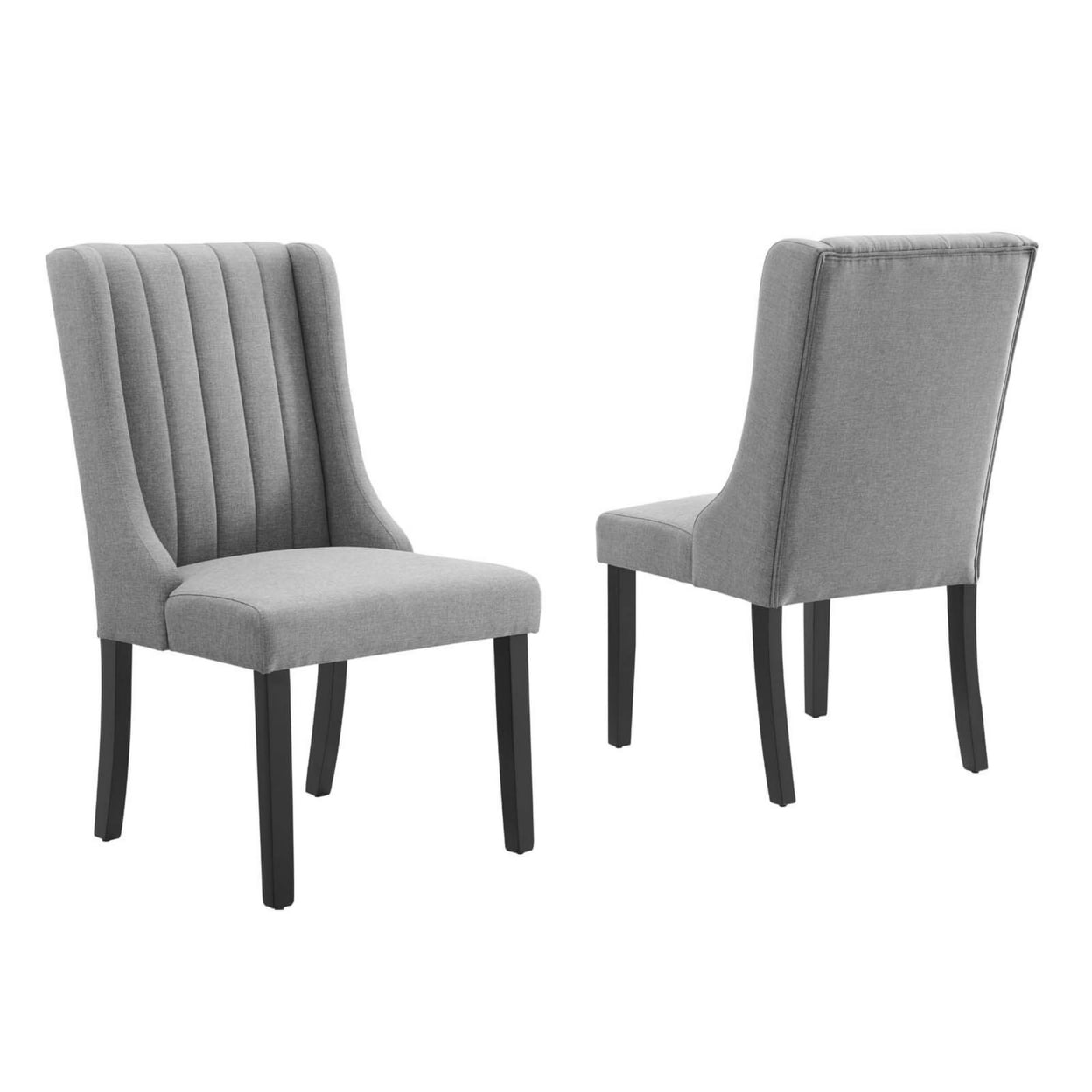 Modway Renew Parsons Fabric Dining Side Chairs - Set of 2 in Light Gray ...