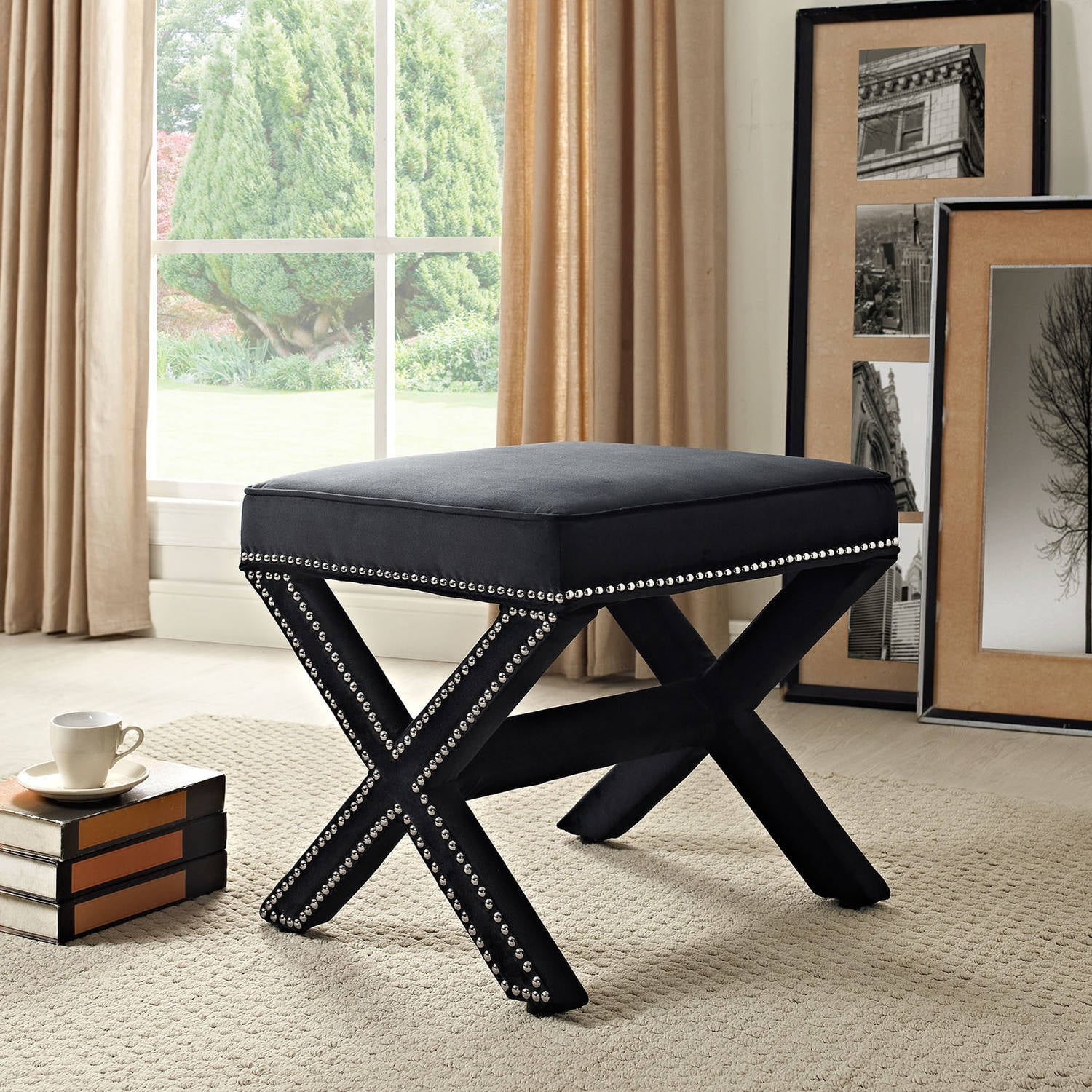 Modway Rivet Upholstered Bench or Ottoman, Multiple Colors - Walmart.com