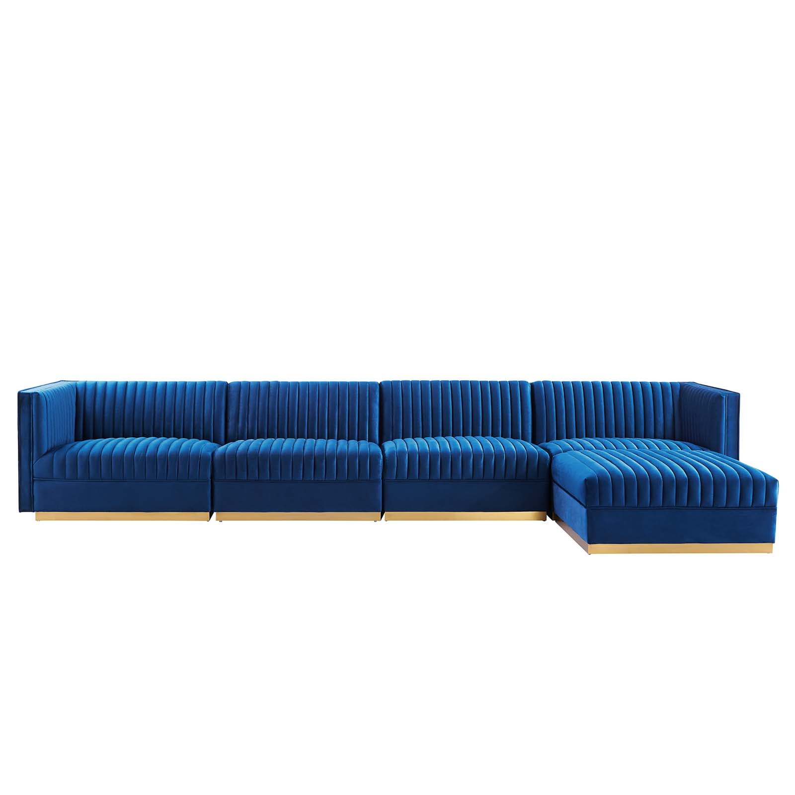 Modway Sanguine Channel Tufted Performance Velvet 5-Piece Modular ...