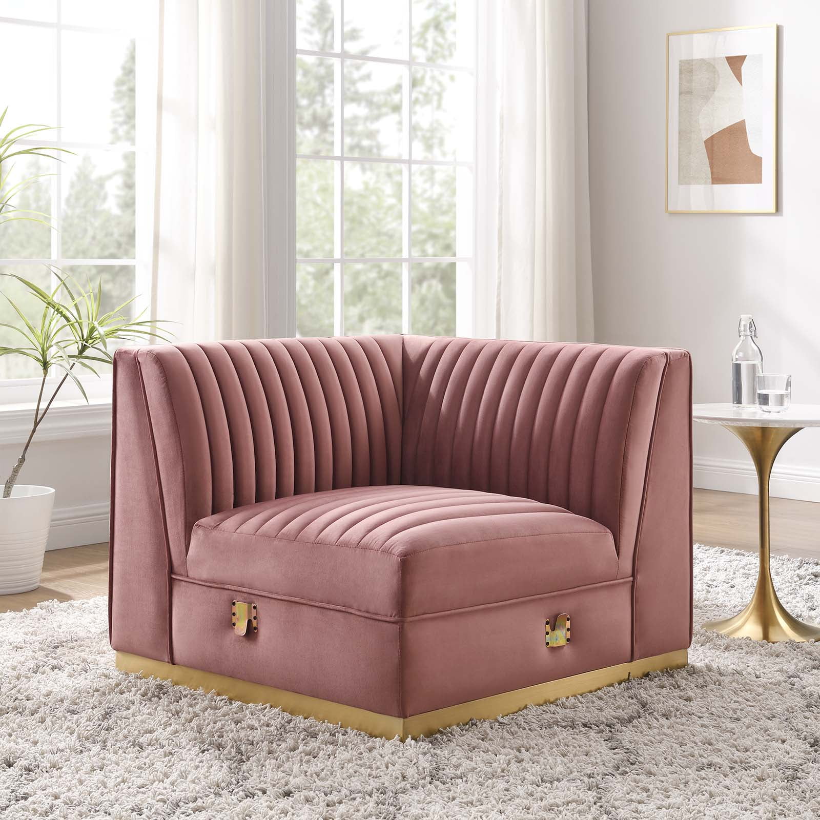 Modway Sanguine Channel Tufted Performance Velvet Modular Sectional ...