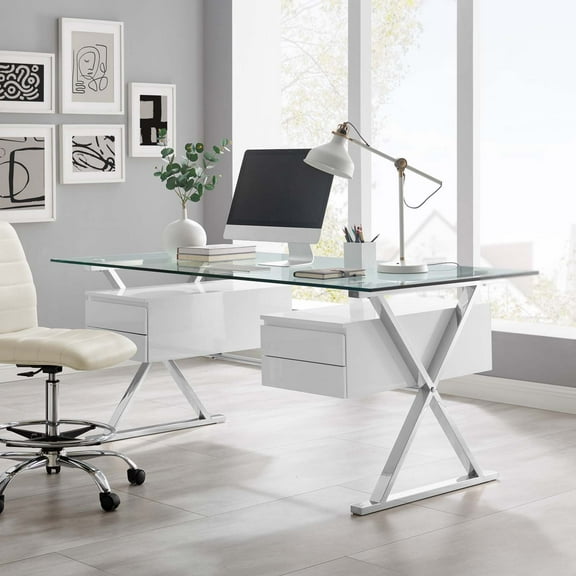 Shop Glass Top Desks for Home and Office Get Stylish Functionality
