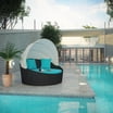 Modway Siesta Canopy Outdoor Patio Daybed in Espresso White - Walmart.com