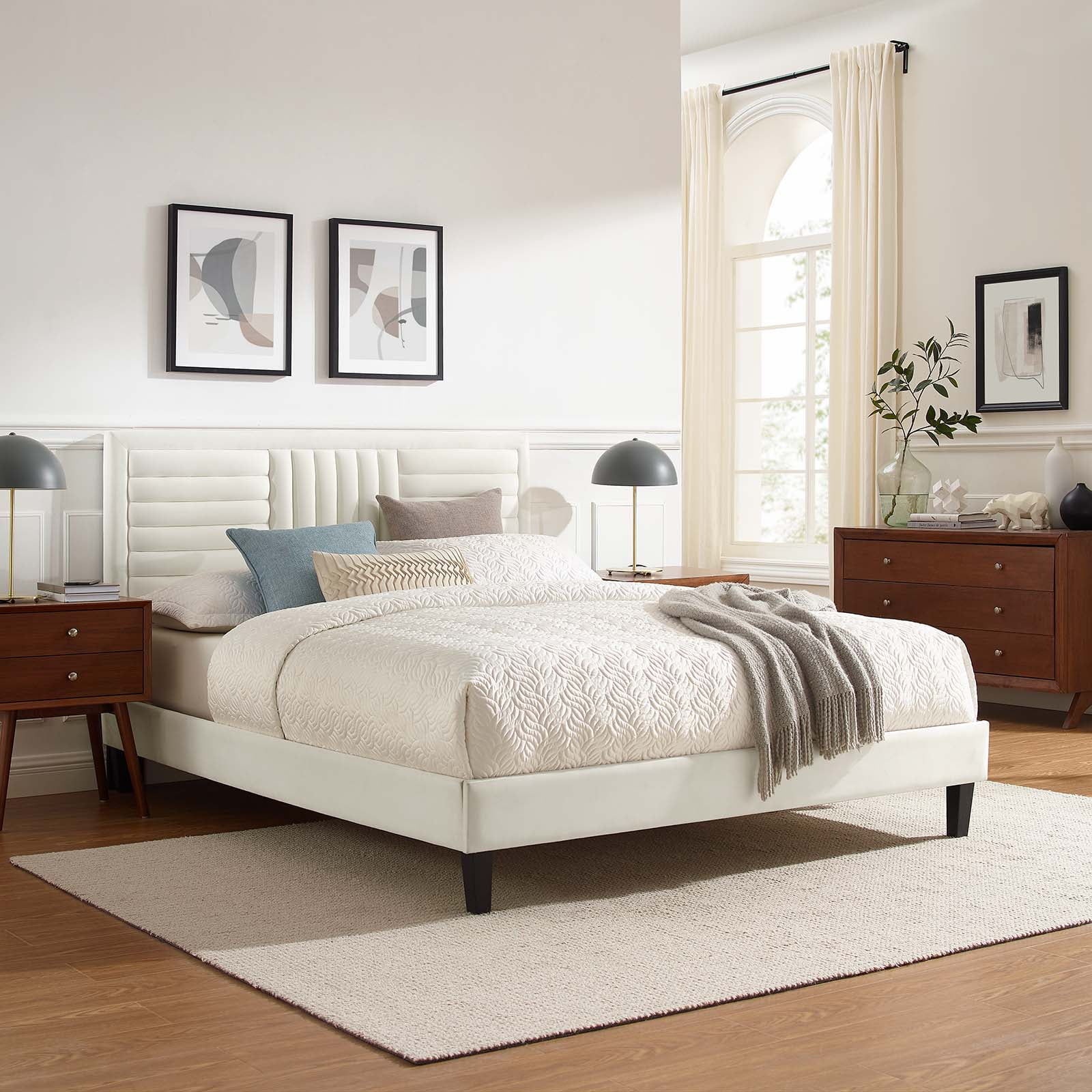 Modway Sofia Channel Tufted Performance Velvet Full Platform Bed ...