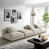 Modway Solace 4-Piece Modular Upholstered Fabric Sectional Sofa in ...