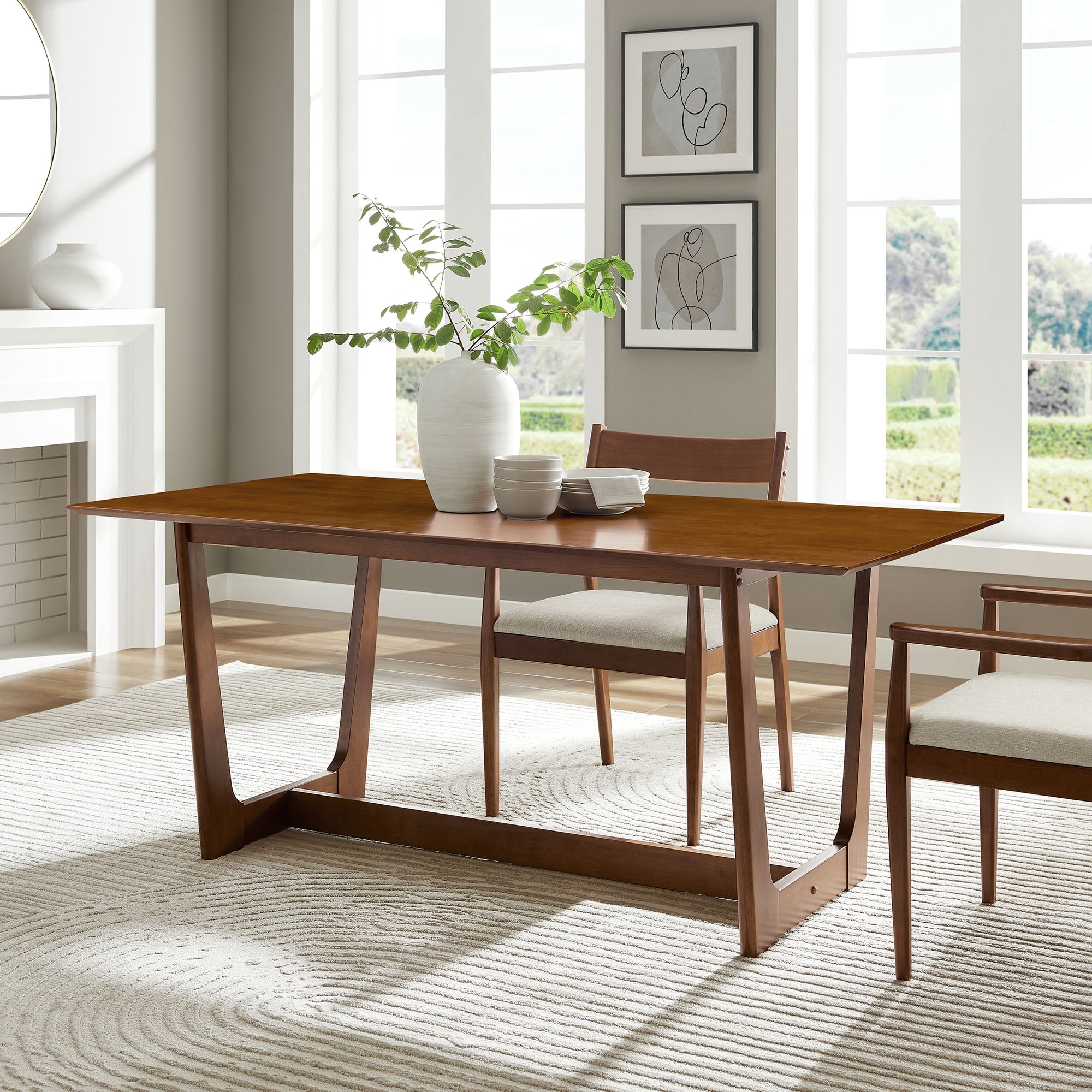 Modway Solara 71" Rectangle Wood Dining Table in Walnut - Walmart.com