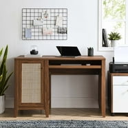 Nathan James Parker Modern Home Office Desk in Walnut Wood with Open ...