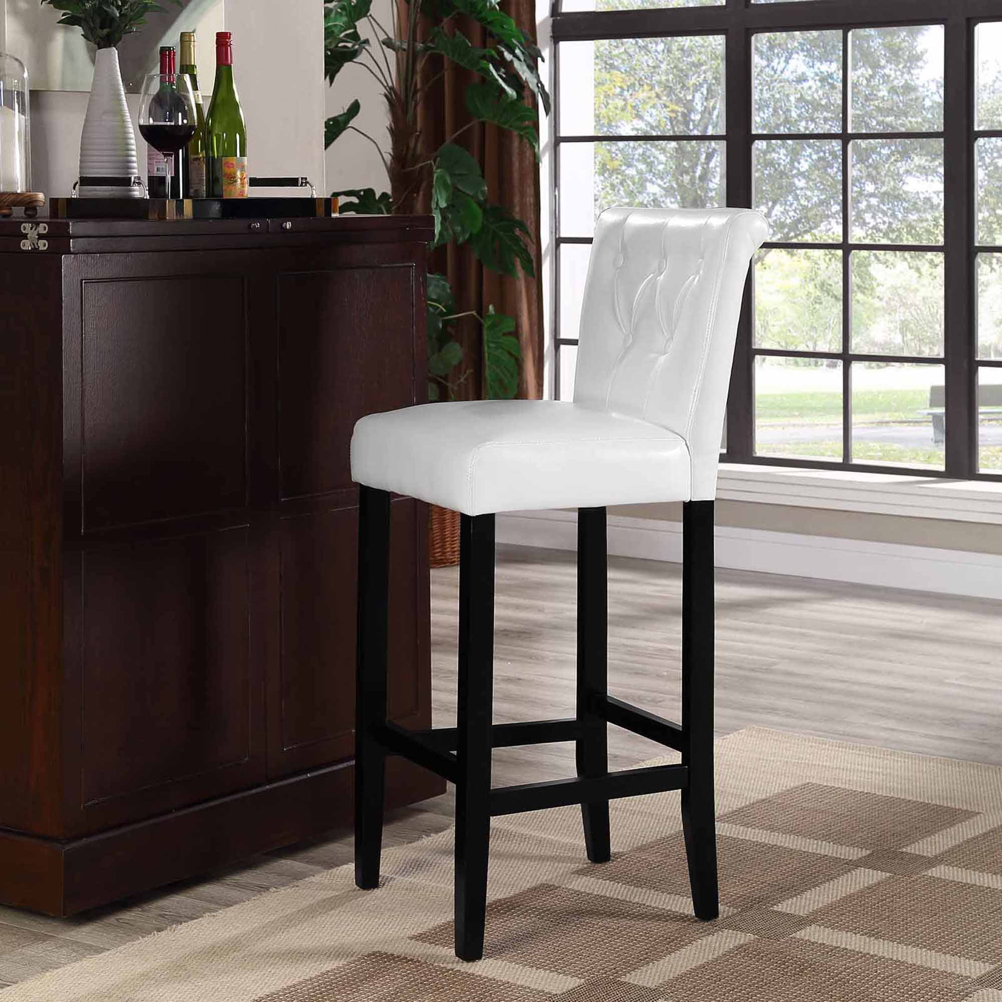 Modway Tender Leatherette Bar Stool Fully Assembled, Multiple Colors ...