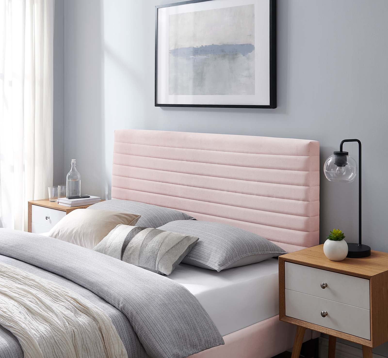 Modway Tranquil Full/Queen Size Velvet Headboard in Pink - Walmart.com