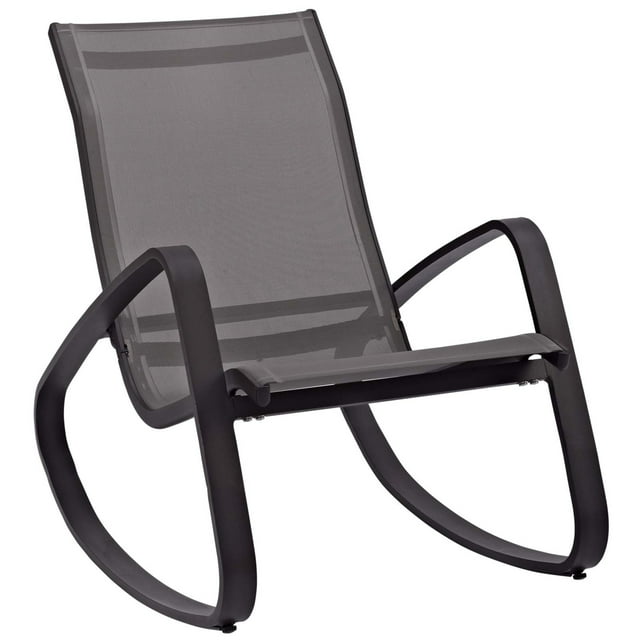 Modway Modern Traveler Glider, Mesh Fabric & Aluminum Patio Rocker in ...