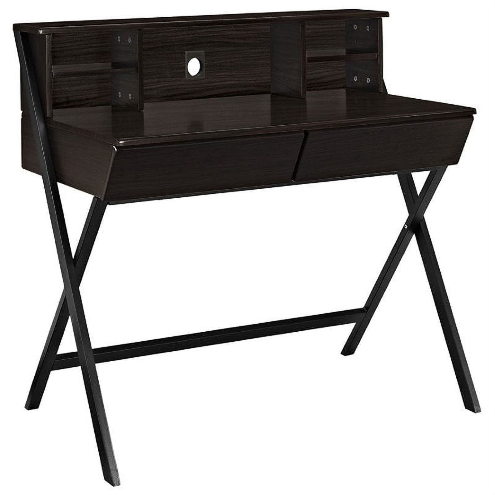 Modway Trove Office Desk with Hutch Storage in Dark Walnut - Walmart.com