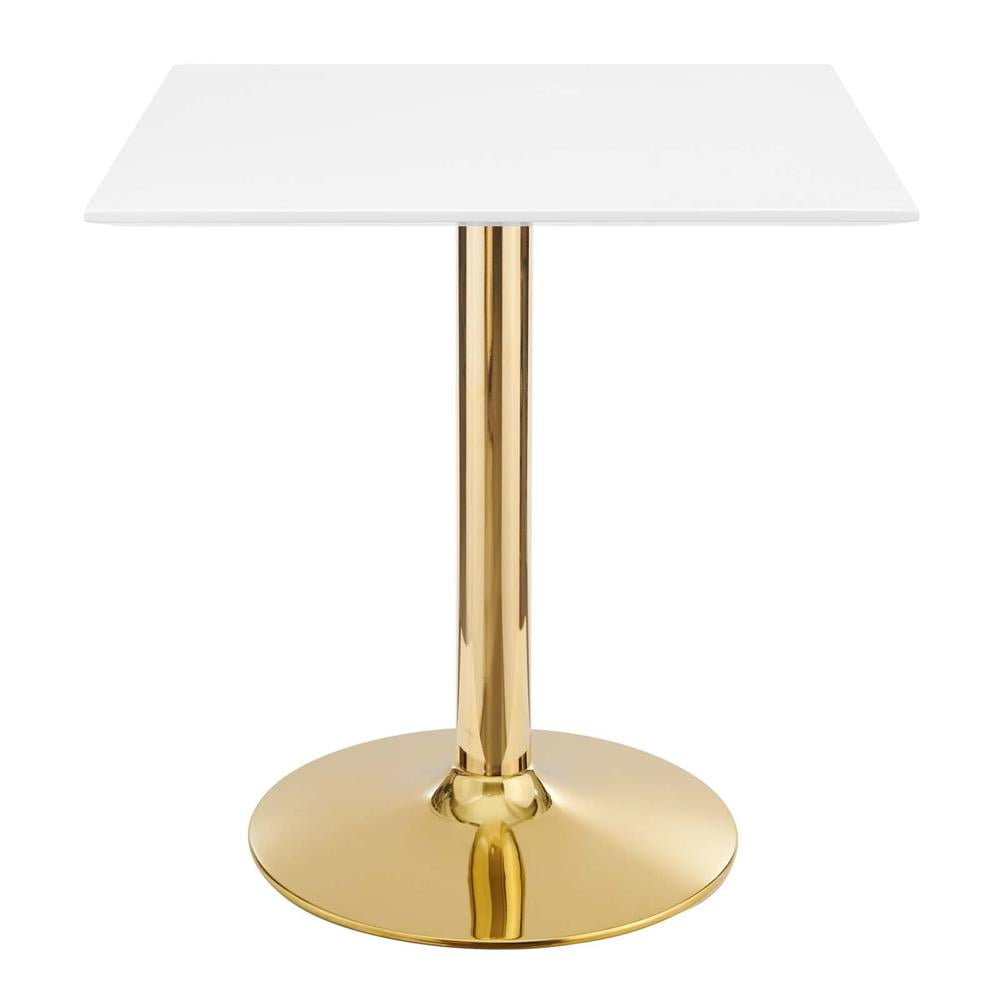 Modway Verne 28" Square Modern Pedestal Dining Table, Wood & Metal ...