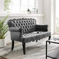 Modway Viola Chesterfield Button Tufted Loveseat Performance Velvet ...