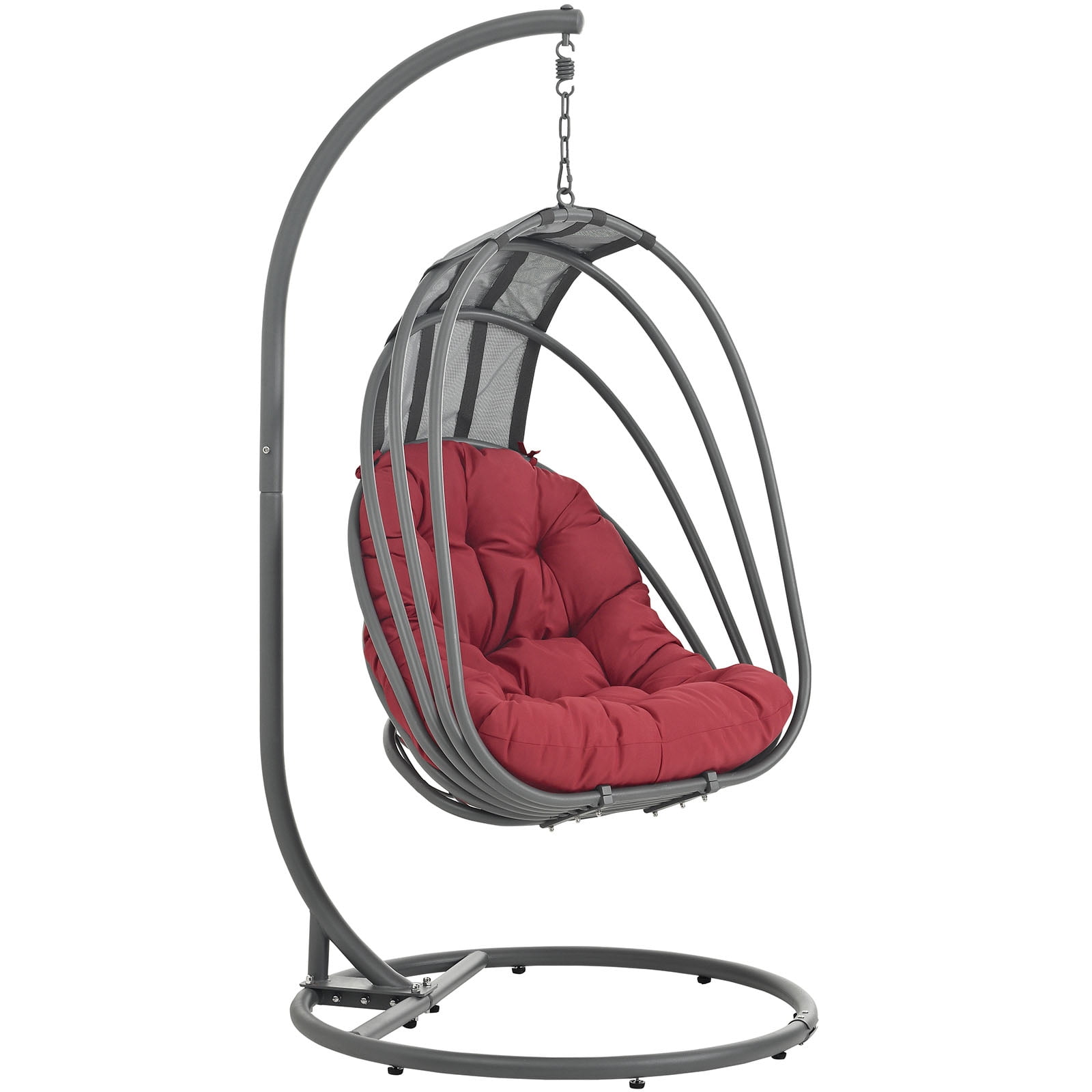 Modway Whisk Outdoor Patio Swing Chair with Stand, Front Porch Hanging ...