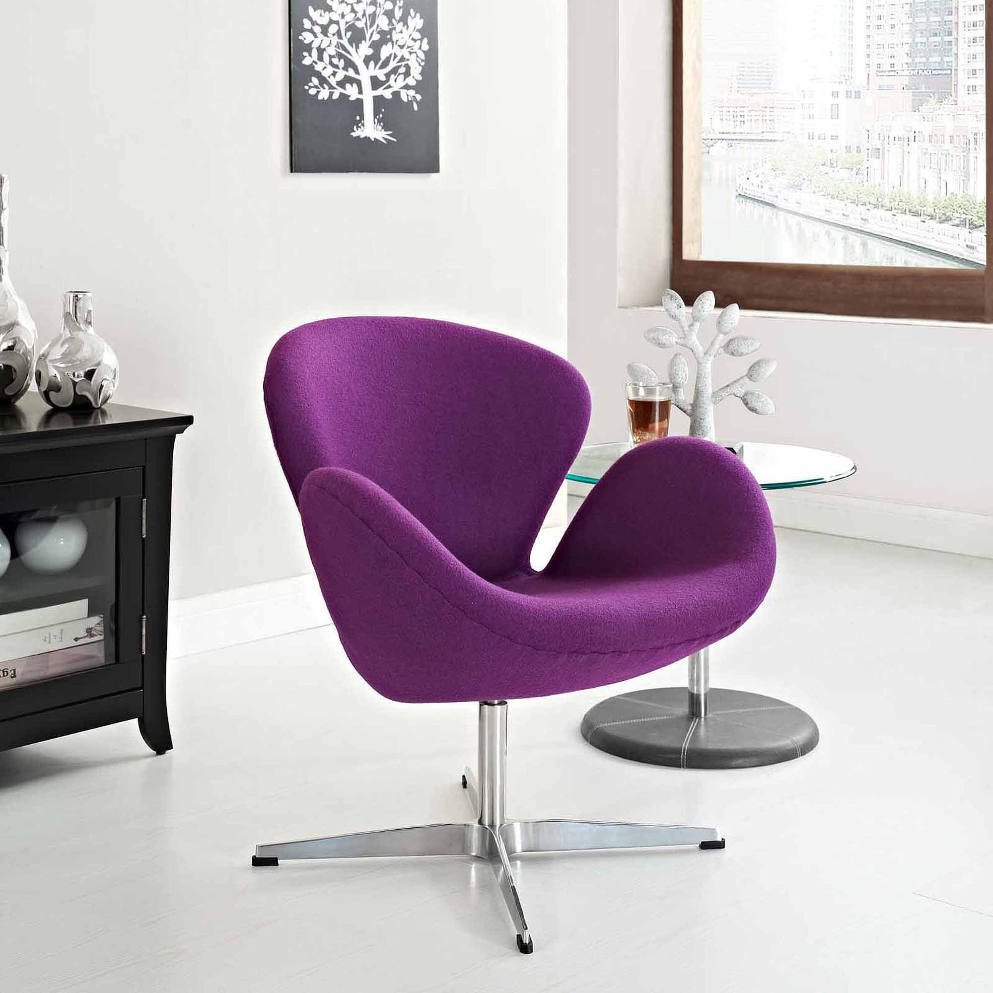 Modway Wing Wool Lounge Chair - Upholstered in Wool - Base - Walmart.com