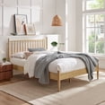 Zane Queen Size Spindle Bed in Light Oak - Walmart.com