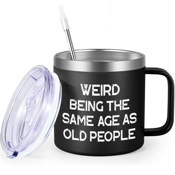 Modwnfy Birthday Gifts, 14 fl oz Weird Stainless Steel Coffee Mugs ...