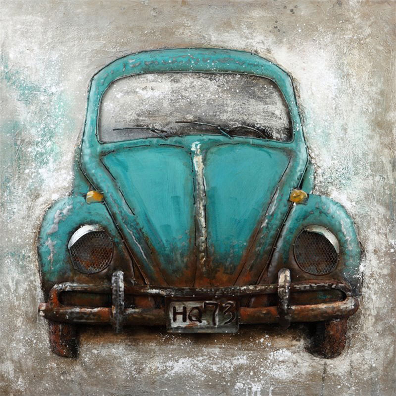 Moe's Blue Beetle Canvas Painting - Walmart.com