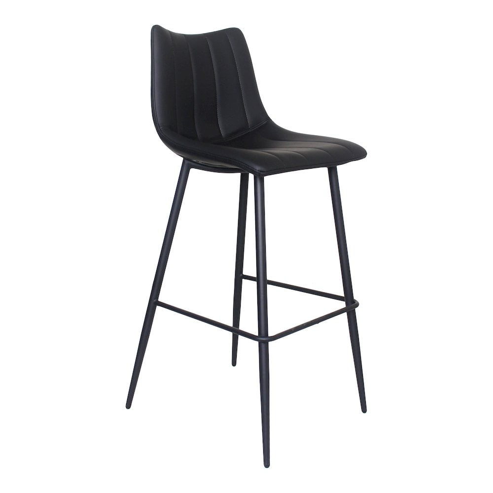 Moe's Home Collection Alibi 30" Faux Leather Bar Stools in Black (Set of 2) - Walmart.com