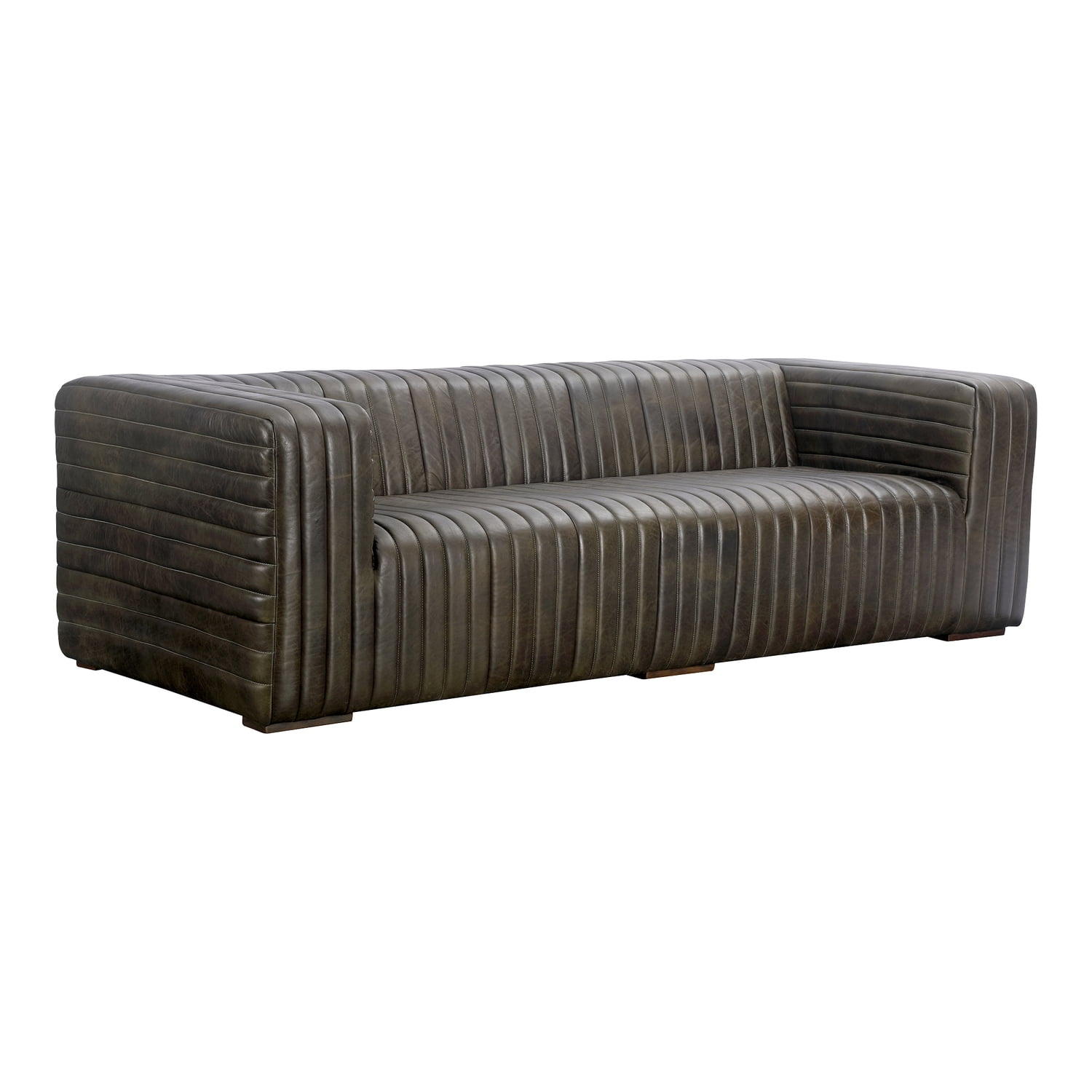 Moe's Home Collection Castle Sofa Leather Sofas - Walmart.com