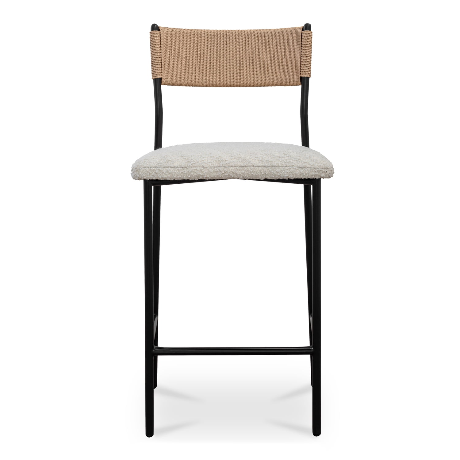 Moe's Home Collection Foley Counter Stool Fabric White - Walmart.com