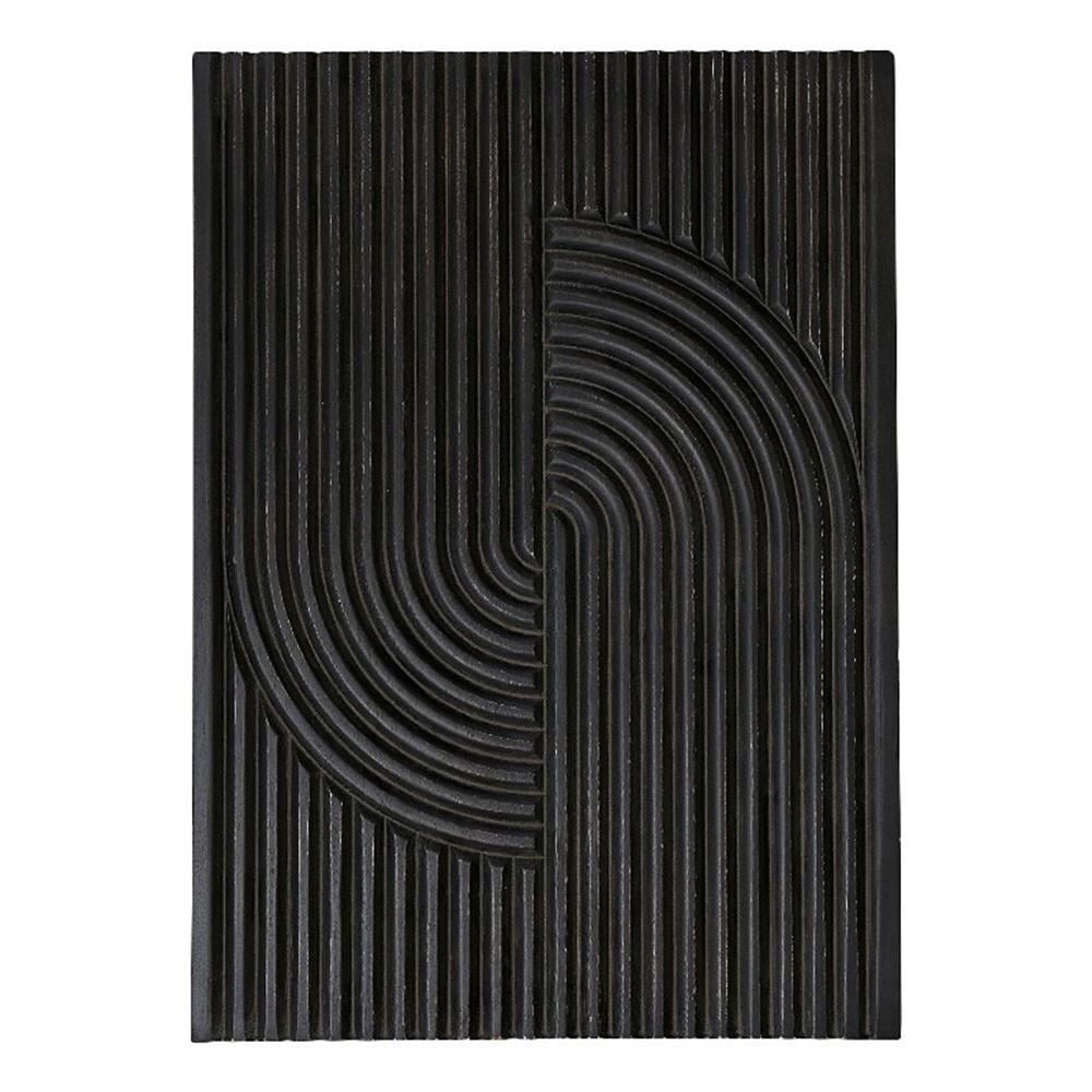 Knott Carved Wood Wall Art Washed Black Black - Walmart.com