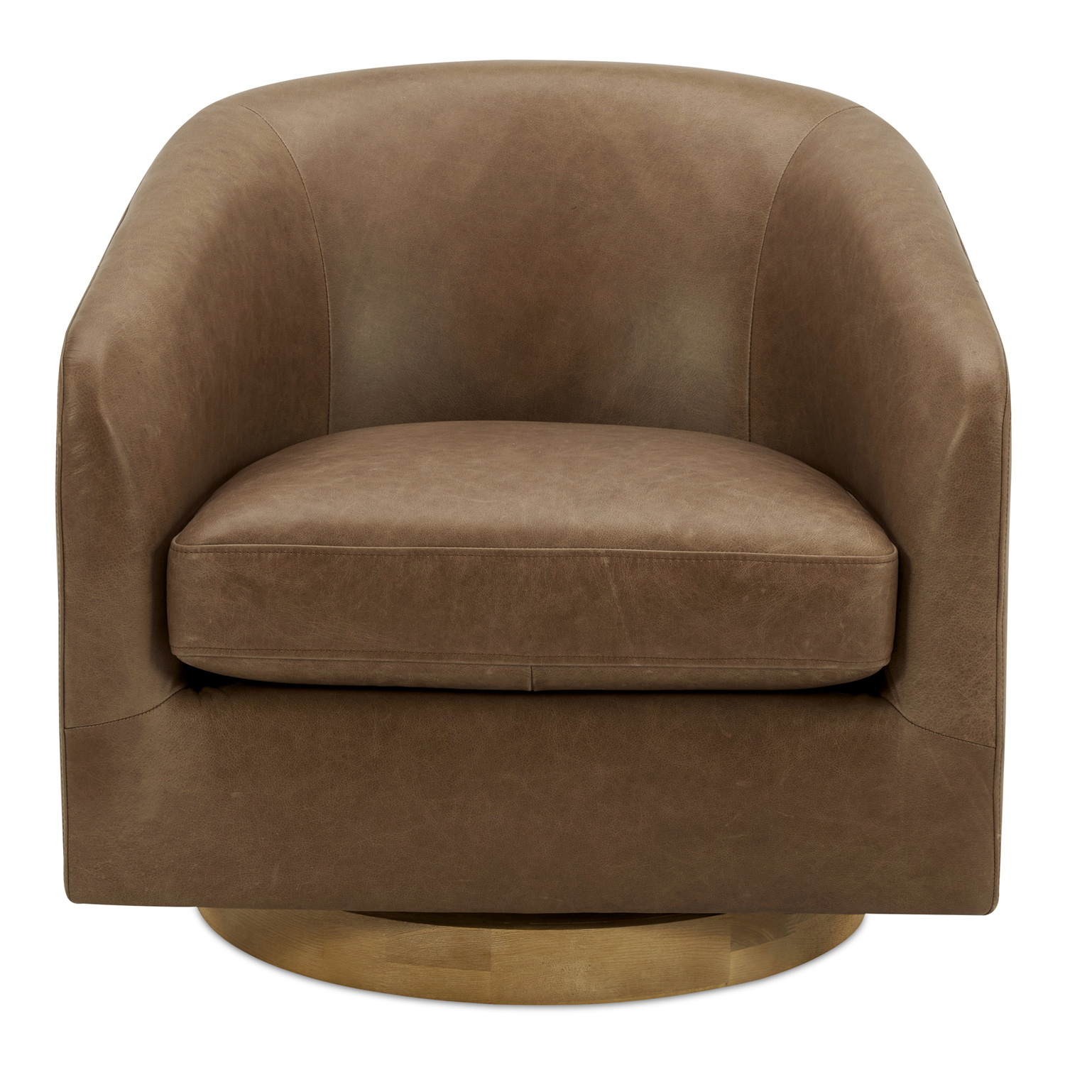 Moe's Home Collection Oscy Leather Swivel Chair Tan Leather Chairs ...