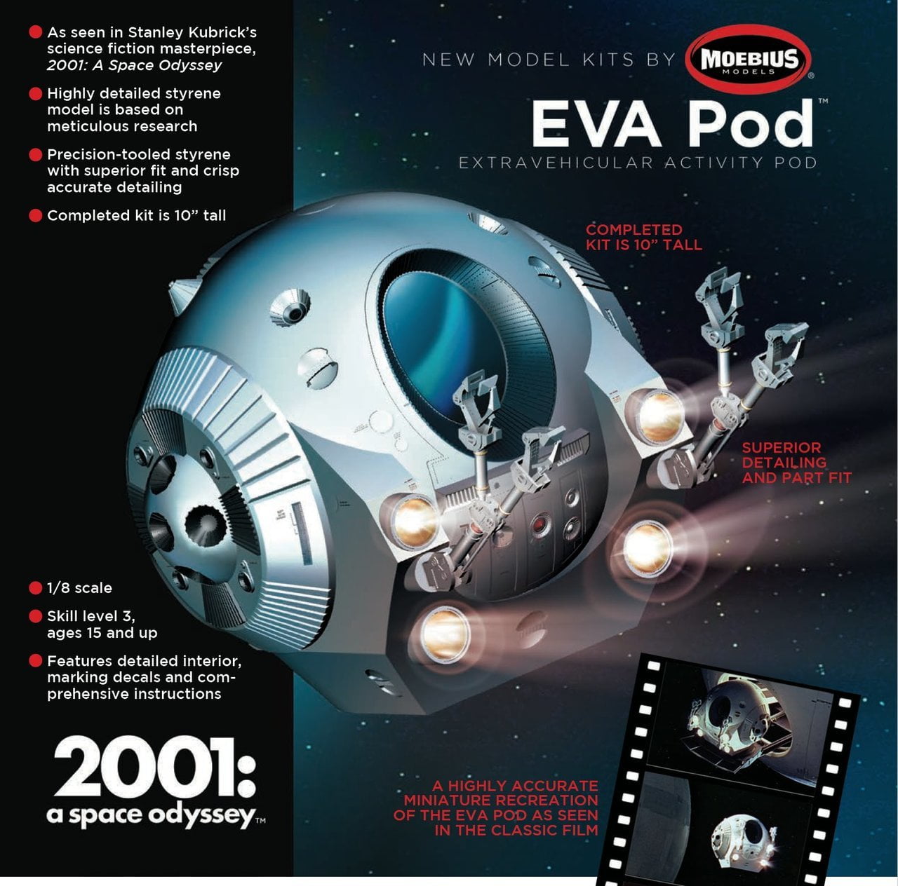 Moebius Models 1/8 2001 Space Odyssey EVA Pod, MOE20014 - Walmart.com