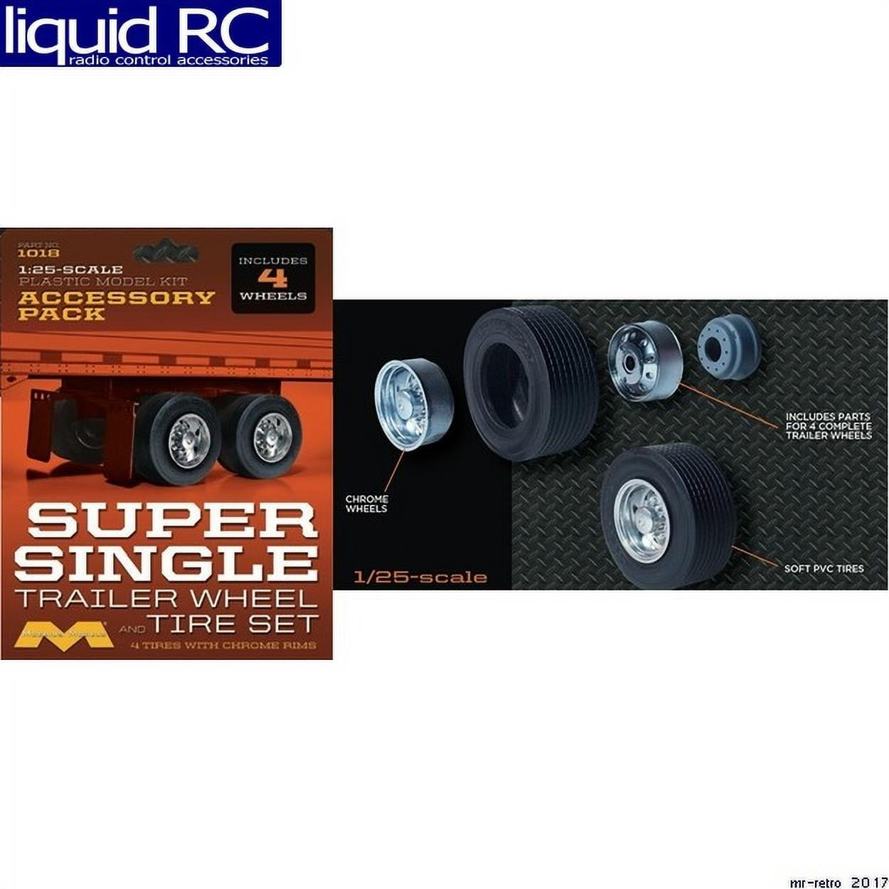 Moebius Models 1018 1/25 Super Single Trailer Wheel & Tire Set (4 ...