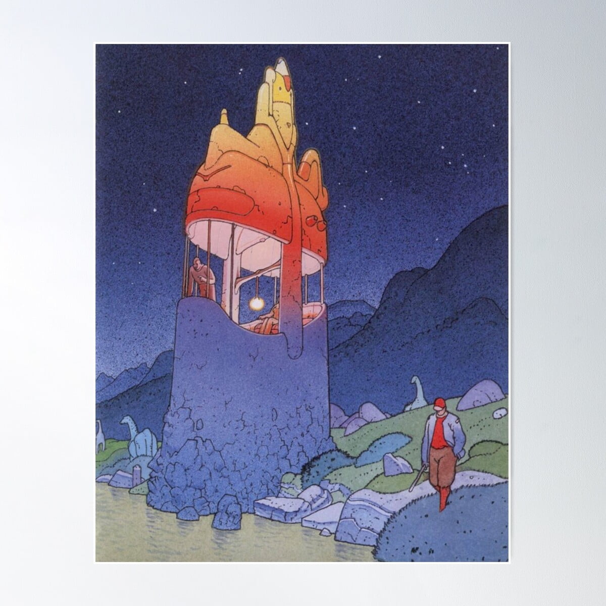 Moebius - Watchtower Poster Wall Art, Modern Wall Decor For Living Room ...