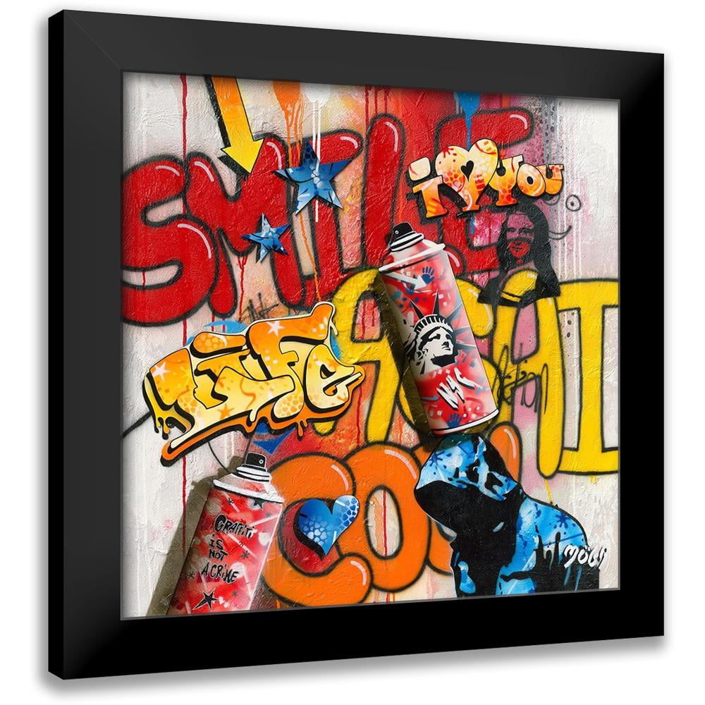 Moega 15x15 Black Modern Framed Museum Art Print Titled - SMILE AGAIN ...