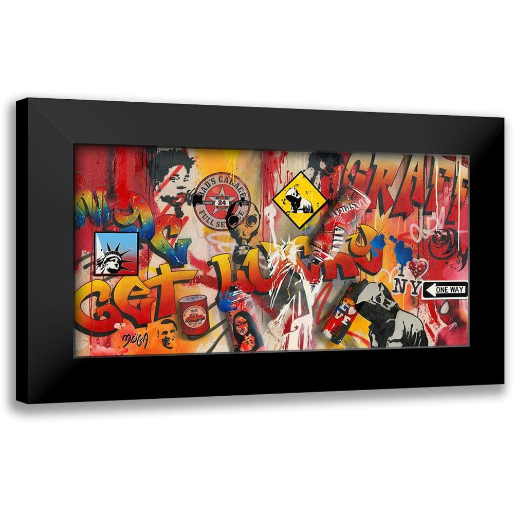 Moega 18x11 Black Modern Framed Museum Art Print Titled - GET LUCKY ...