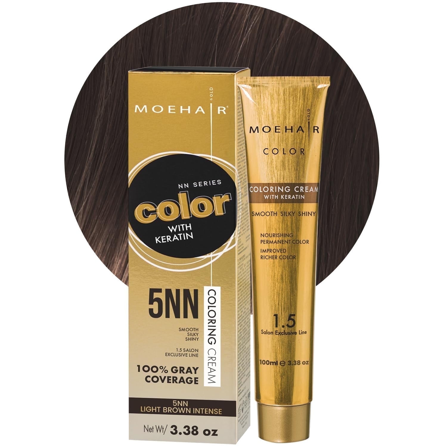 Moehair 5NN Permanent Hair Color (Light Brown Intense) 3.38 oz | 100% ...