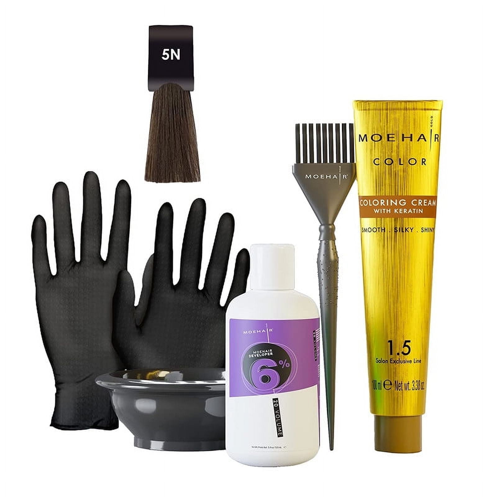 Moehair Coloring Kit - 5N Series Hair Coloring Tool Kit with Coloring ...