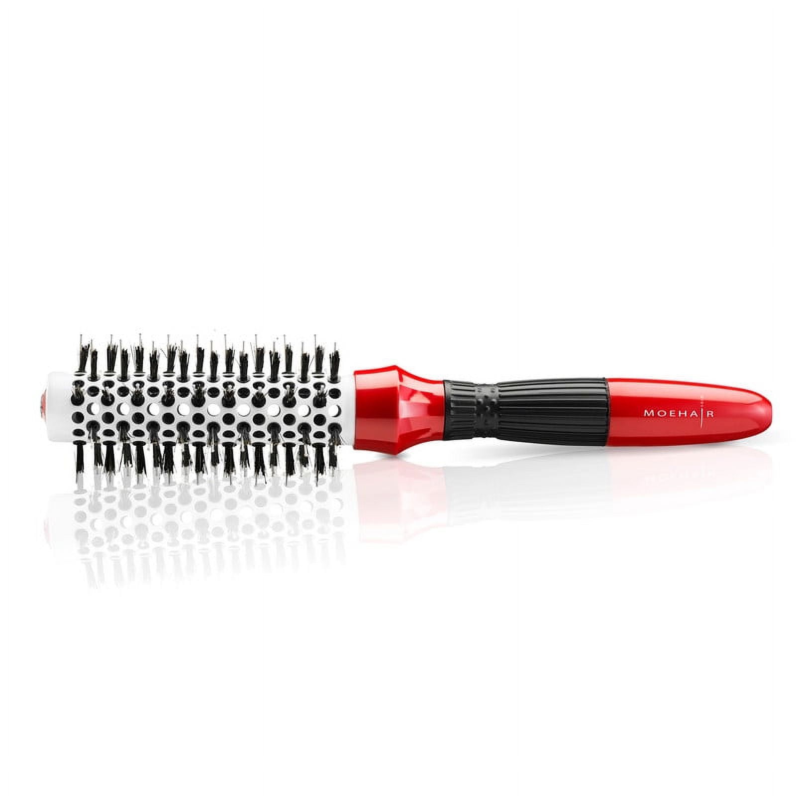 Moehair Double Bristle 1" Hair Brush, Ceramic Coated Silver Barrel ...