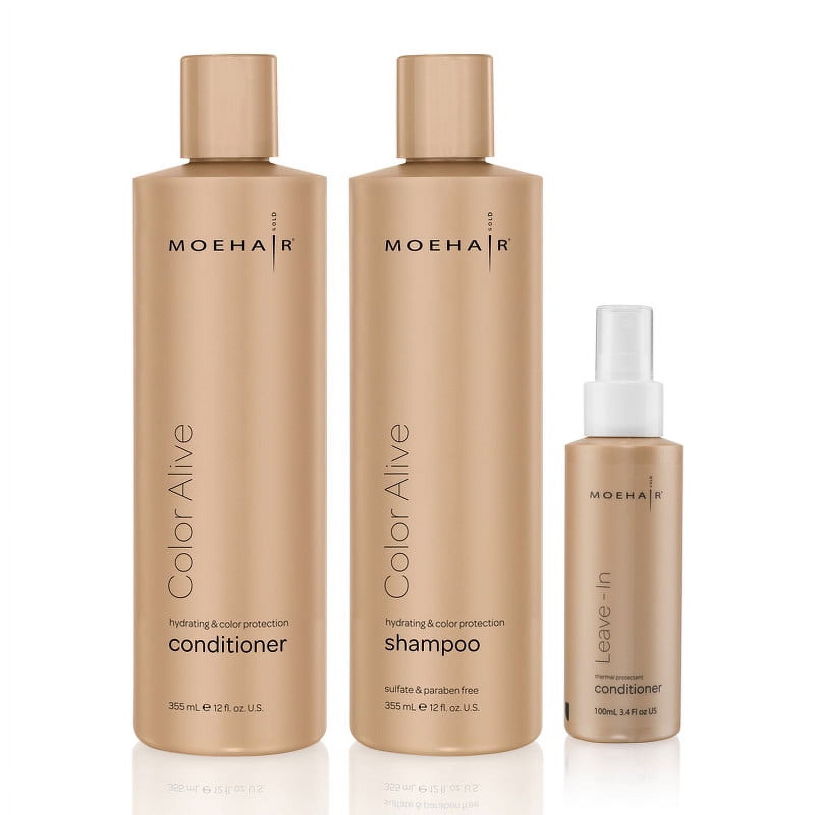 Moehair TRIO of Color alive shampoo 12 Fl Oz and conditioner 12 Fl Oz ...