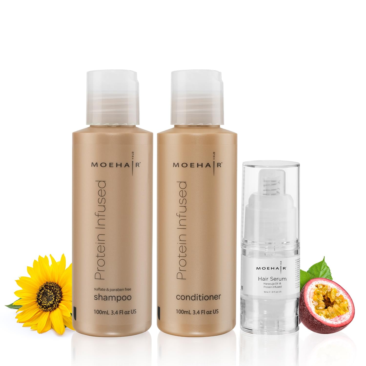 Moehair Trio pack of Protein Infused Shampoo (3.4 Fl Oz), Protein ...