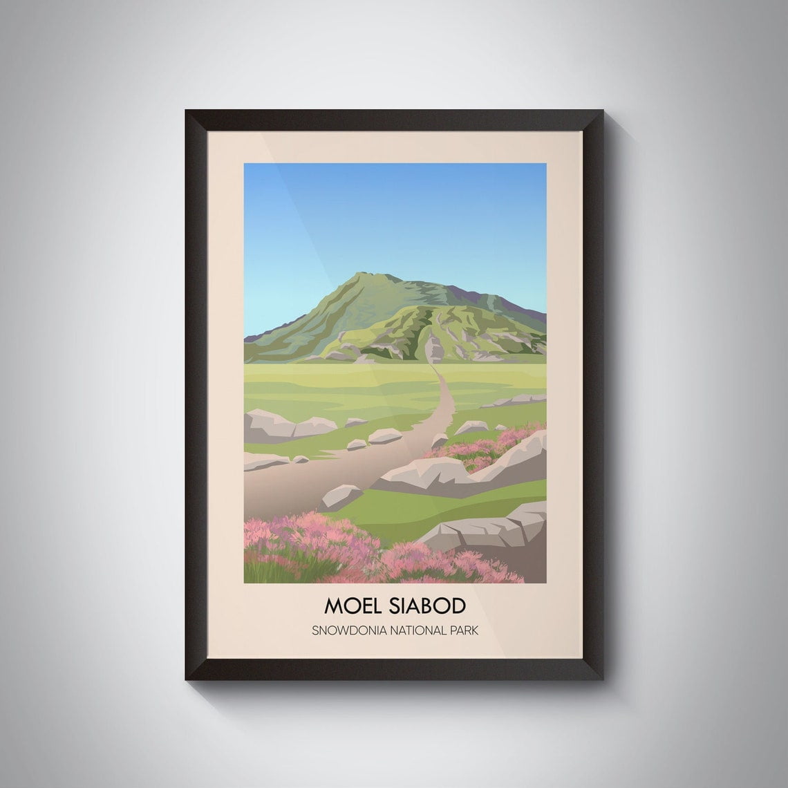 Moel Siabod Poster, Snowdonia National Park Travel Print, Plas Y Brenin ...