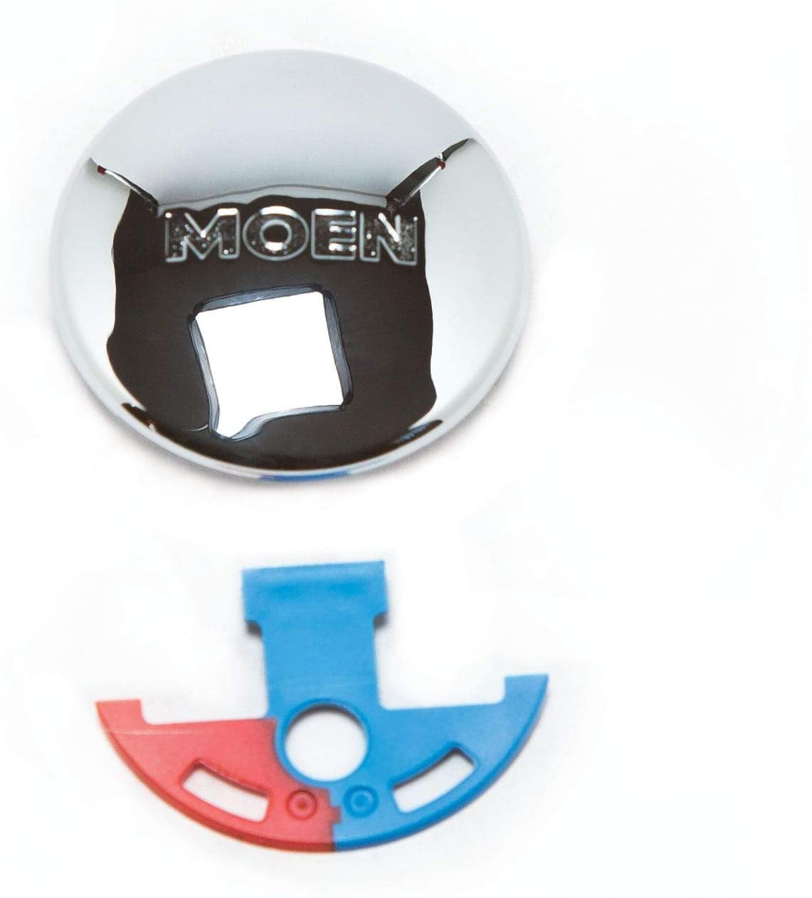 Moen 100021, Handle Cap and Temperature Indicator Kit 7400 Series Kitchen Faucets, Chrome ...