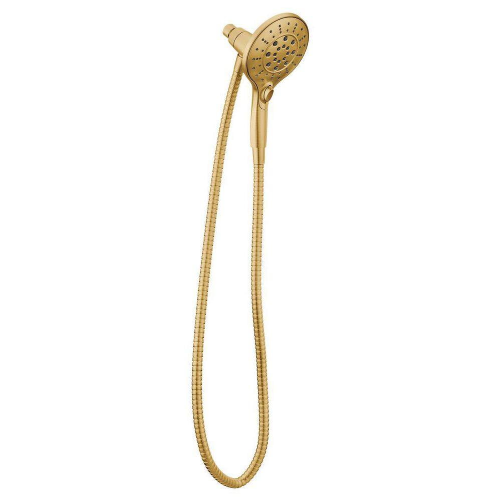 MOEN 3662EPBG Engage 6-Spray Wall Mount Handheld Shower Head 1.75 GPM in Brushed Gold with ...
