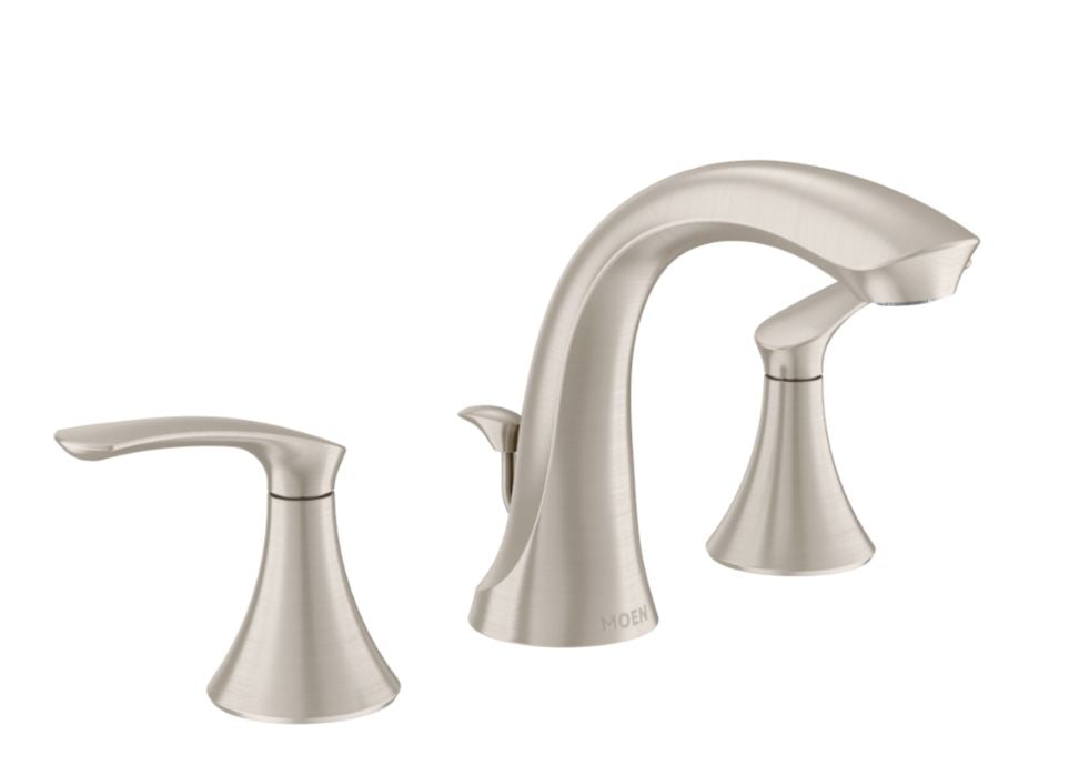 Moen 5011SRN Seena Two-Handle Widespread High-Arc Bathroom Sink Faucet ...