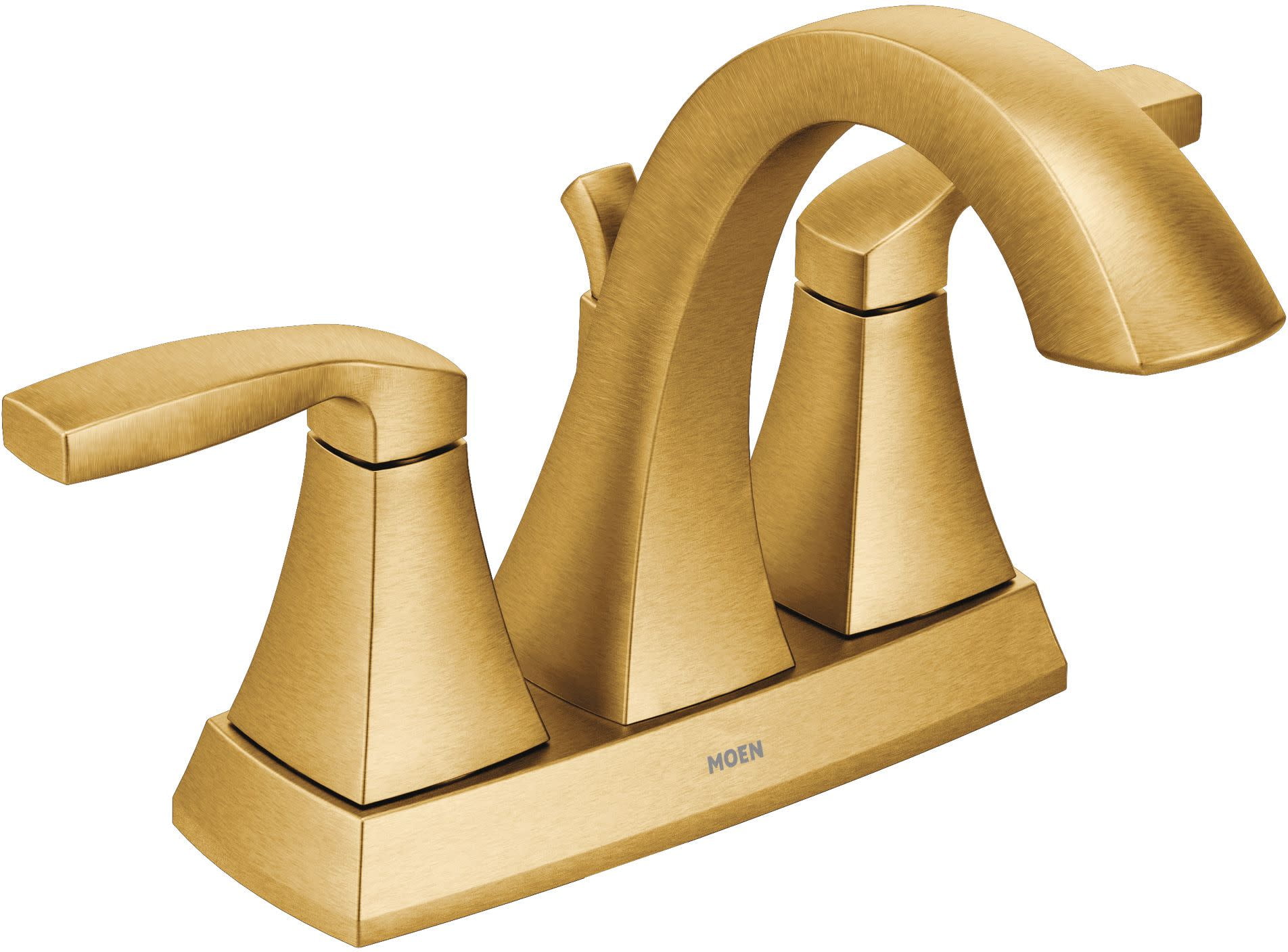 Moen 6901BG Voss Two-Handle High Arc Centerset Bathroom Faucet, Brushed ...